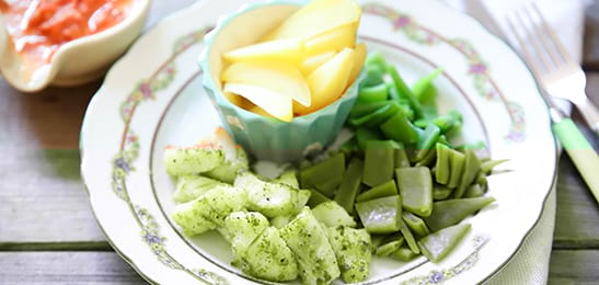 Vissticks met snijboontjes en aardappelen